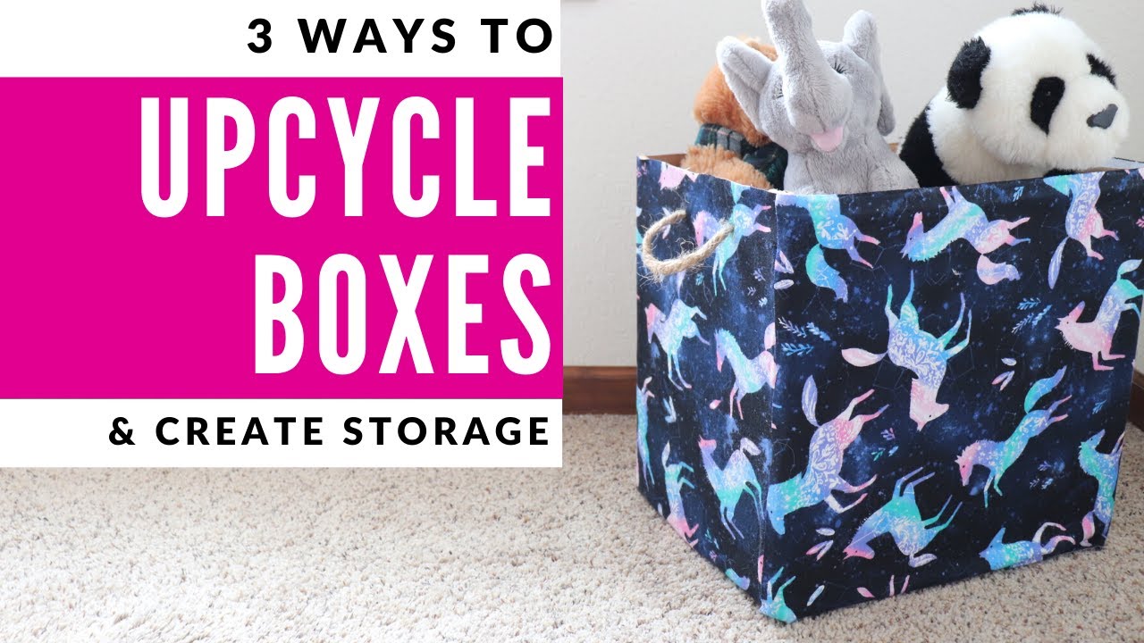 3 Ways to Upcycle a Cardboard Box - Organize with boxes!