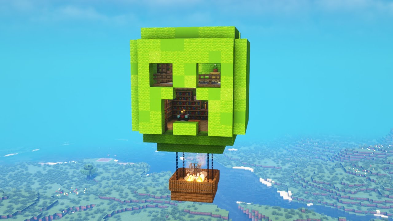 Minecraft Hot Air Balloon Base Tutorial - How to Build a Creeper ...