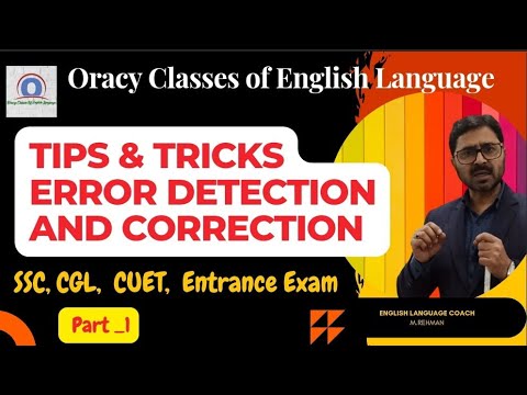 Error Detection And Correction | Spotting Errors | Rules/Concept/English | Error Detection in Hindi