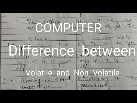 Class 11 ll Difference between volatile and Non Volatile Memory !! About Volatile and Non Volatile 🔥