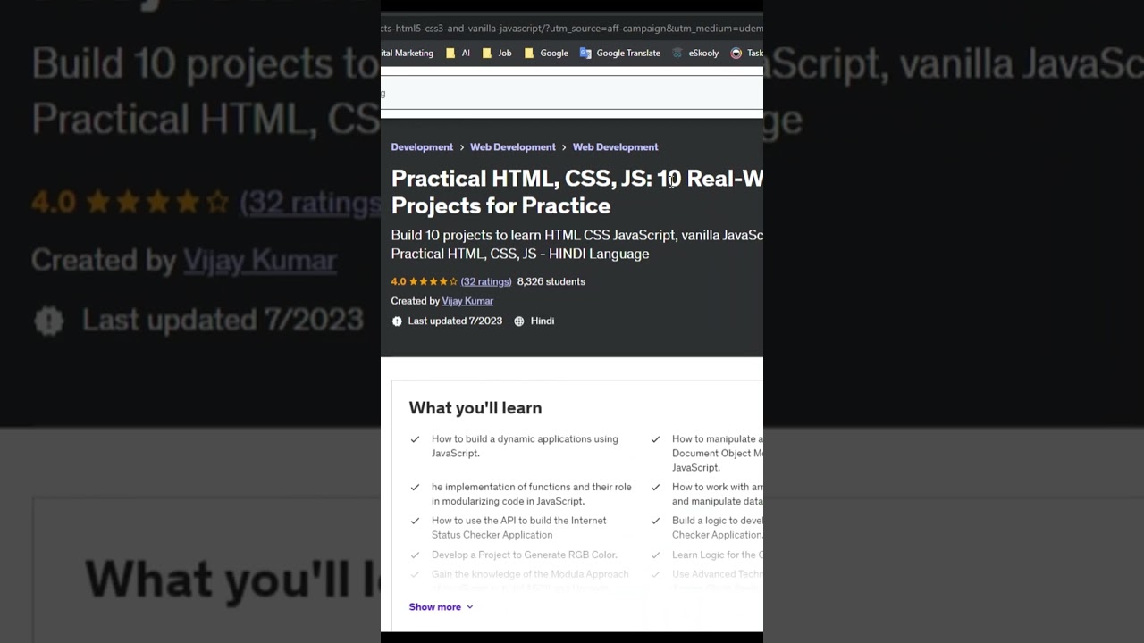 Practical HTML, CSS, JS: 10 Real-World Projects for Practice - Udemy Free Course