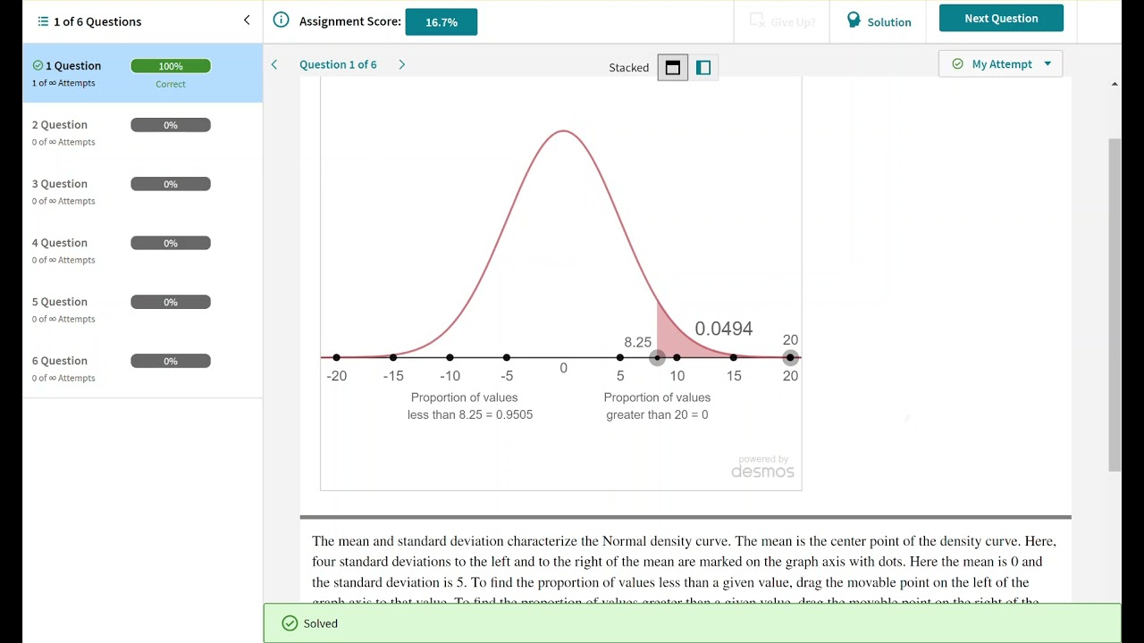 Achieve's Normal Distribution Applet