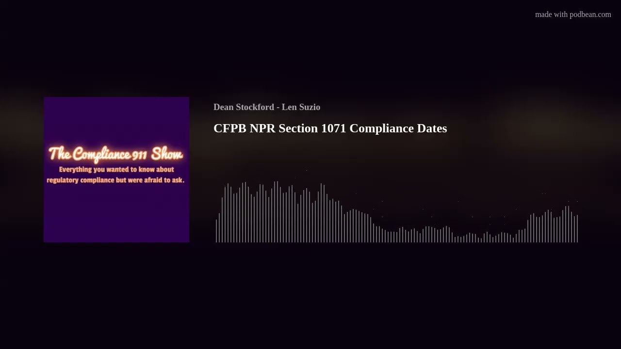 CFPB NPR Section 1071 Compliance Dates