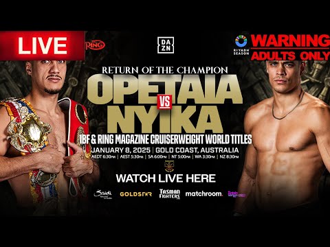 JAI OPETAIA VS DAVID NYIKA RING MAGAZINE & IBF CRUISERWEIGHT CHAMPIONSHIP BOXING REACTION LIVESTREAM