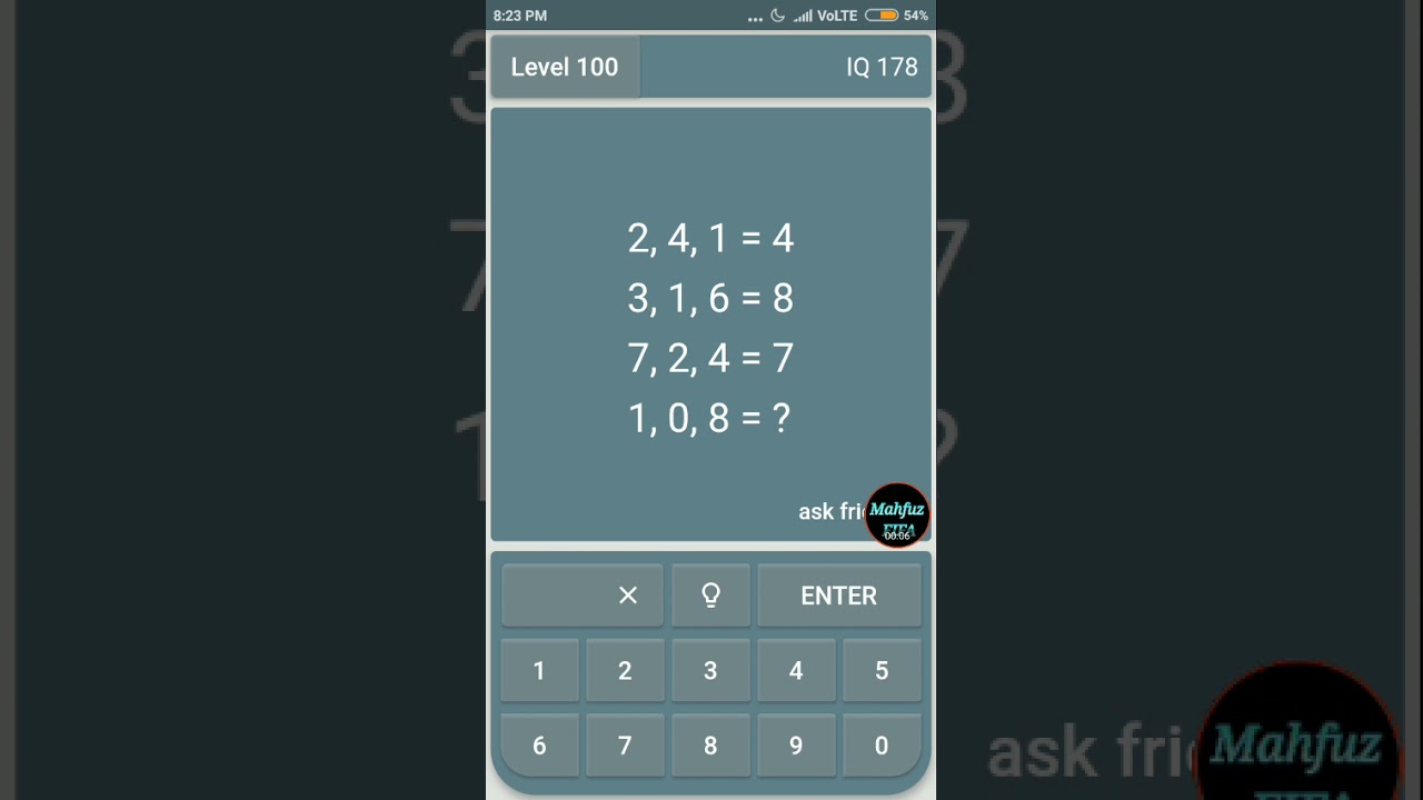 Math Riddles Level 💯 🎮🎮 Math Riddles: IQ Testest || Math brain || offline games || mahfuz FIFA
