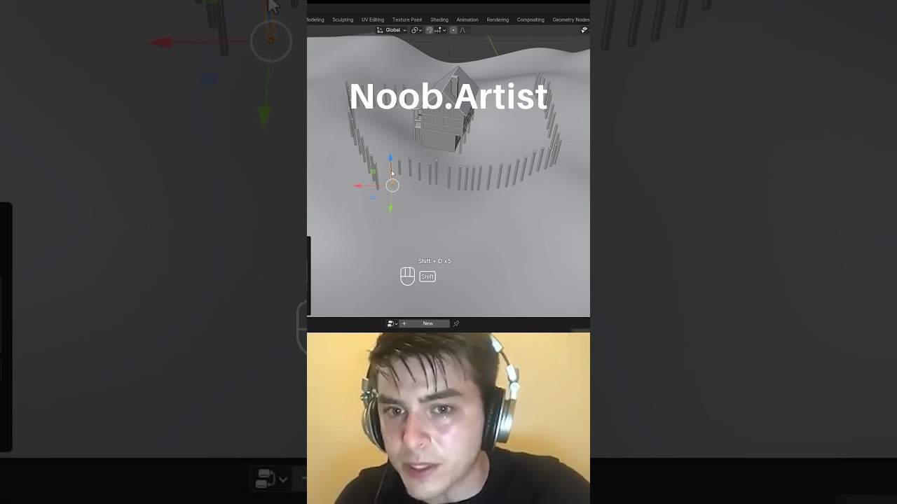 Noob vs Pro artist: array on curve #blendertutorial #blender #blendercommunity #blender3d #b3d