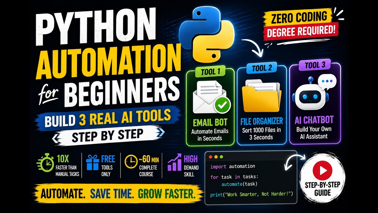 Python Automation for Beginners: Build 3 AI Tools with No Coding Degree