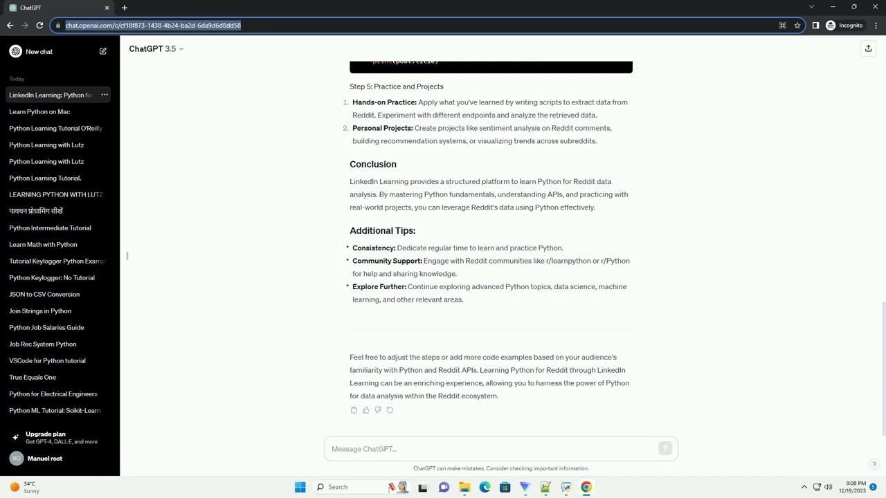linkedin learning python reddit