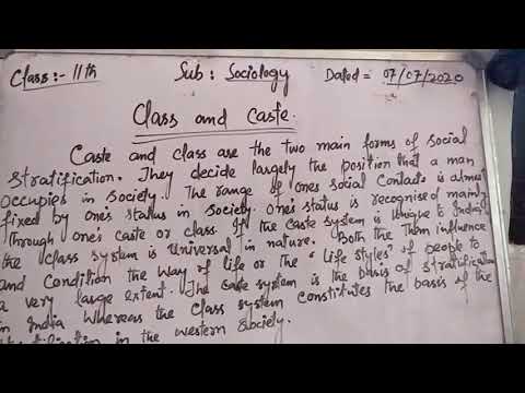 Class and caste; sociology; 11th