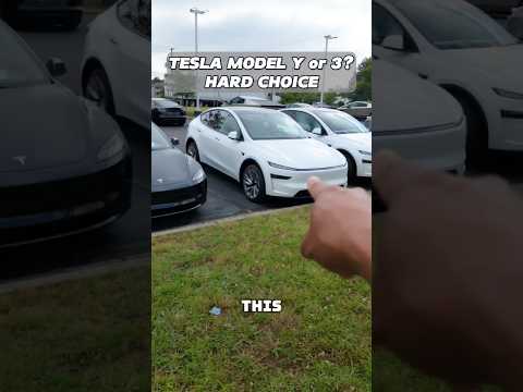 NEW Tesla Model Y vs Model 3 โ Which One Would YOU Choose? ๐ฅ #modely #teslamodely #model3 #tesla