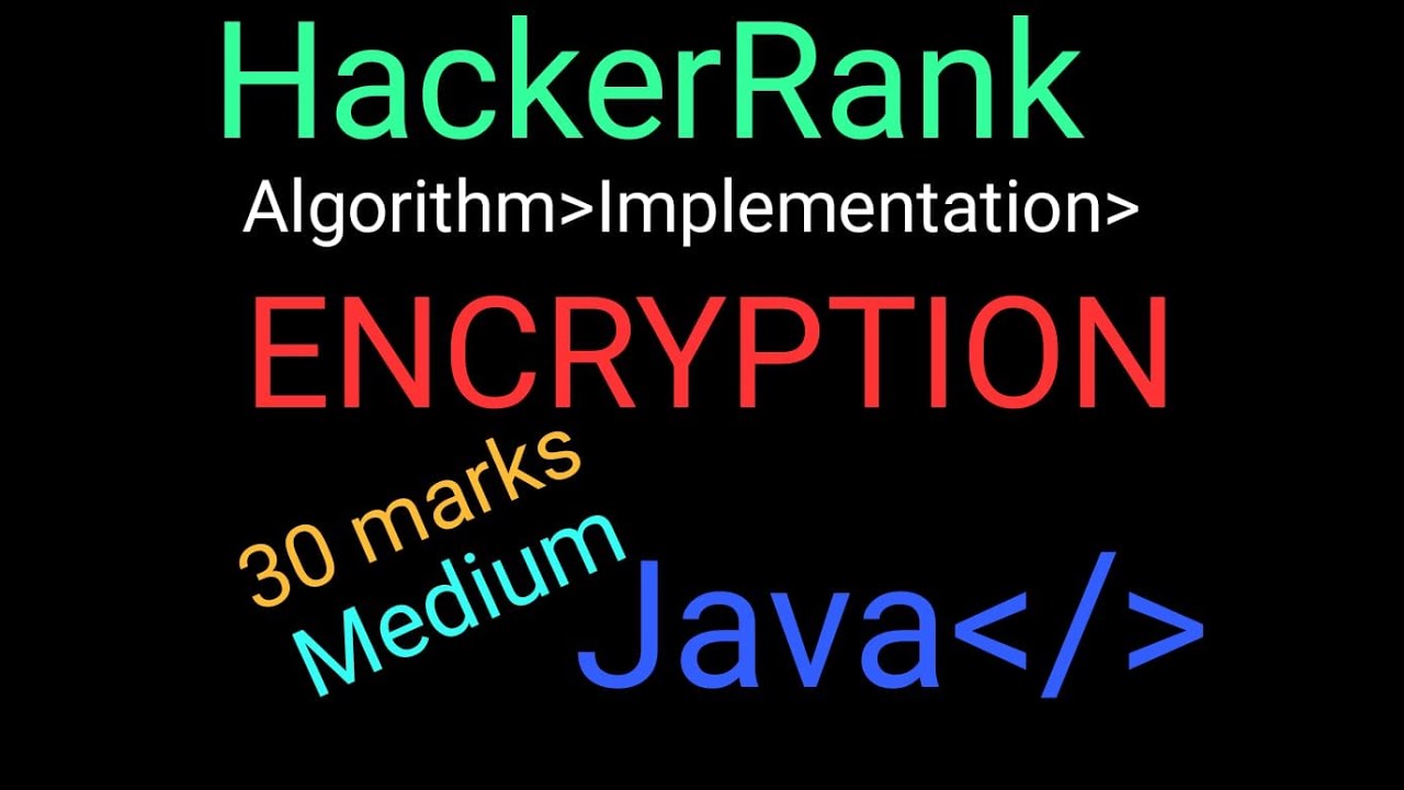 Encryption | Problem from HackerRank | Algorithms | Explanation | and solution with Java programming