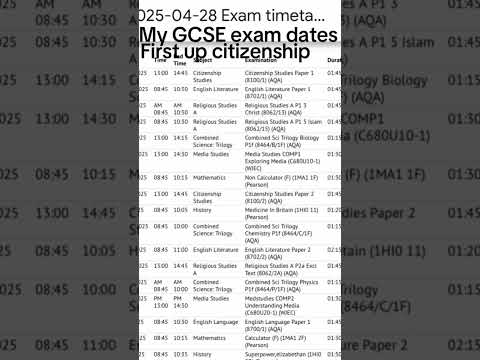 My GCSE exam dates