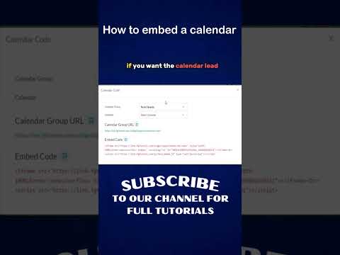 How to Embed a Calendar in High Level #shorts