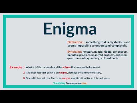 How to Pronounce ENIGMA l Definition, meaning, example and Synonyms of ENIGMA by VP