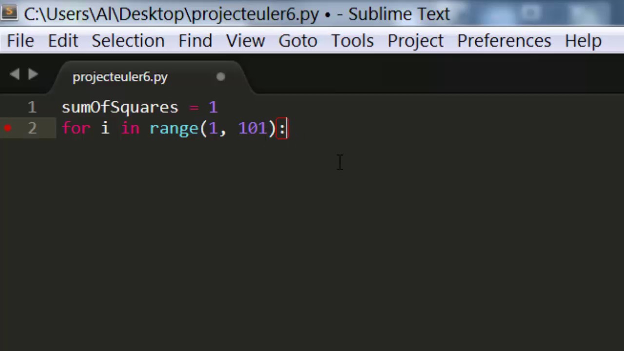 Blank Editor - Project Euler Problem 6 