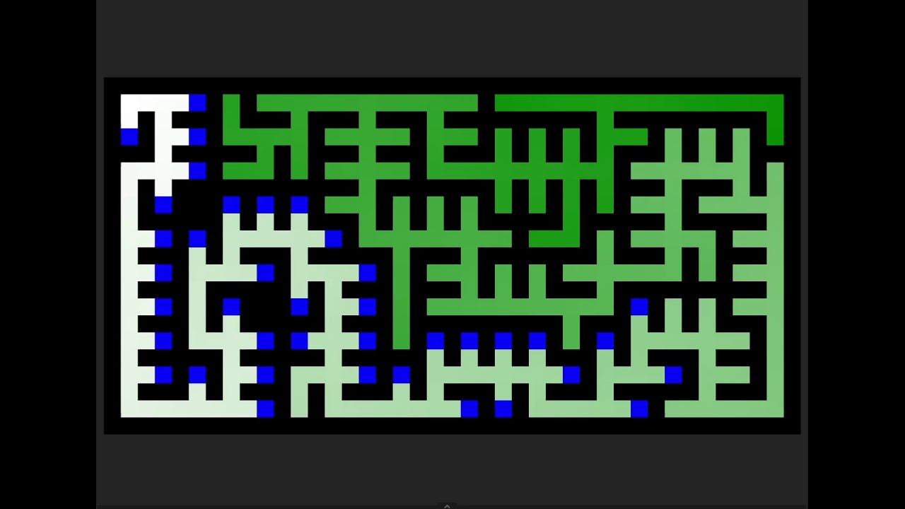 Maze Generation - Depth First Search (DFS) with flooding
