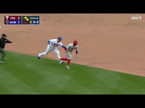 PHI@NYM: Mets take advantage of infield fly rule