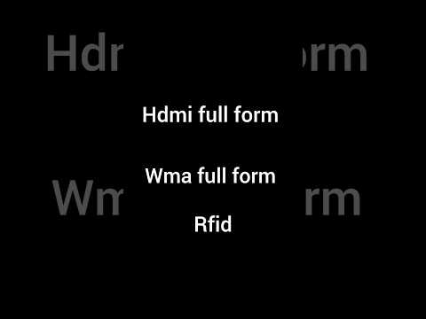 Hdmi full form Wma full form Rfid the fast enter #shorts
