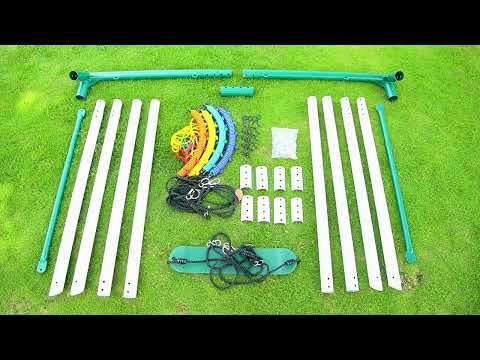 AB1101C - 7.5FT Outdoor Swing Sets for Kids and Adults with Spider Swing and Belt Swing