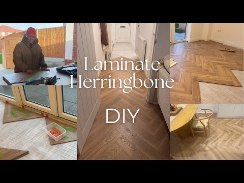 DIY Laying Herringbone Laminate Flooring by Myself in My New Build | DIY Vlog | B&Q Good Home