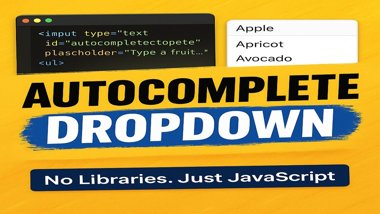 JavaScript Autocomplete Dropdown Tutorial | Vanilla JS Live Search