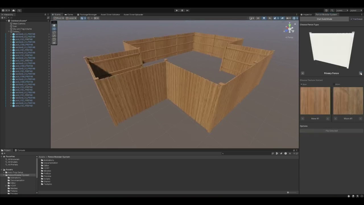 Fence Modular System - Build Walkthrough Tutorial (Unity Asset)
