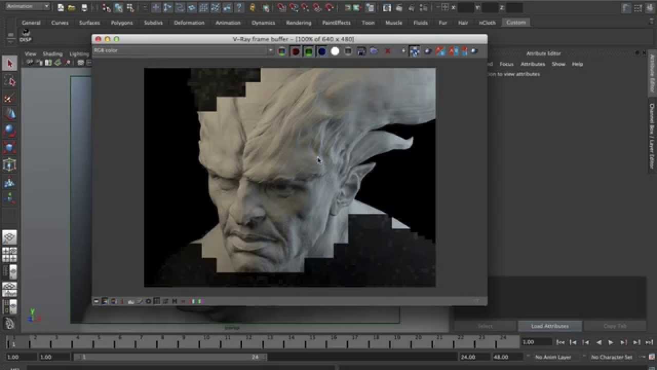 VRay for Maya Tutorial Script - Automatic 32 bit Displacement Script