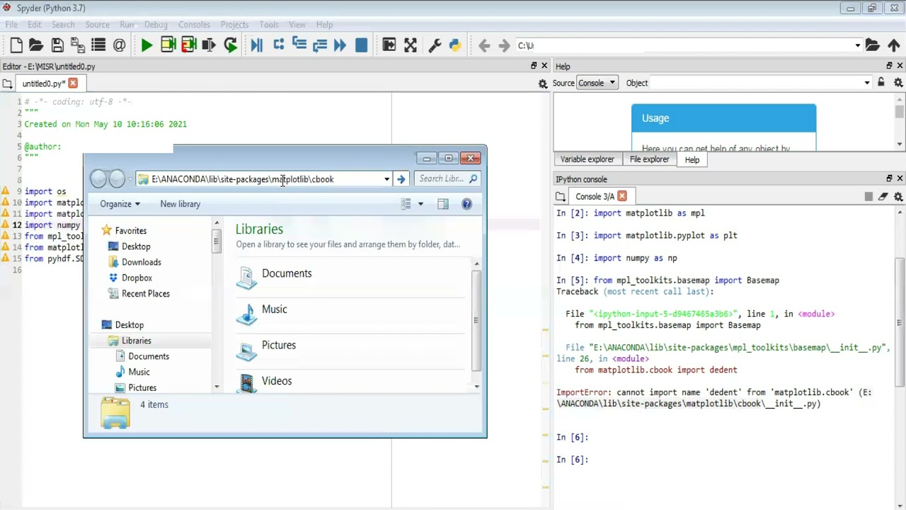 FIX THE ERROR : cannot import name 'dedent' from 'matplotlib.cbook'