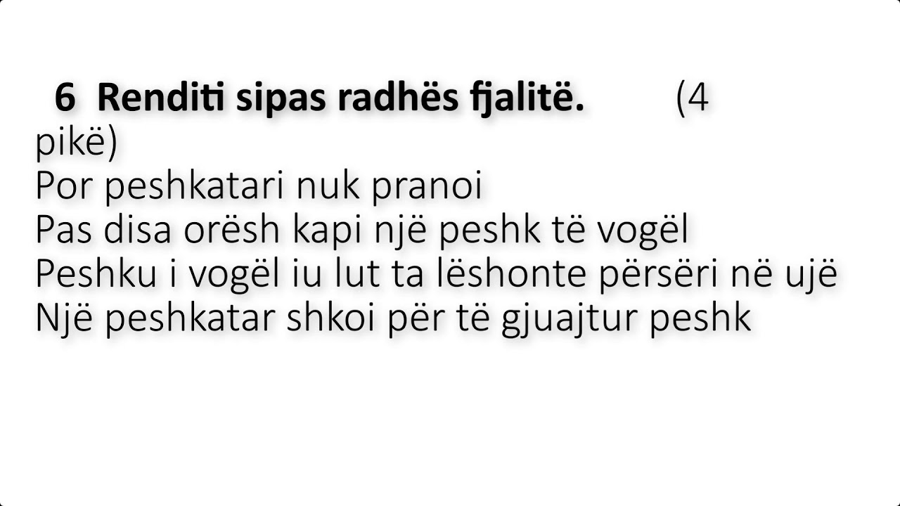 GJUHE SHQIPE3, TESTE
