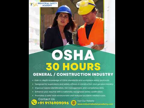 OSHA 30 Hours Courses in Chennai & Tamil Nadu 🌍 USA Certificate - Industrial Safety Academy