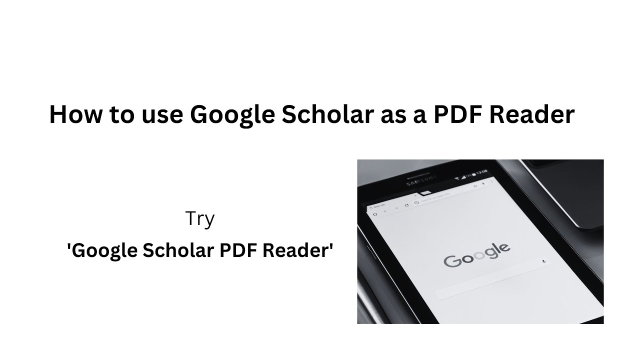 How to use Google Scholar as a PDF Reader