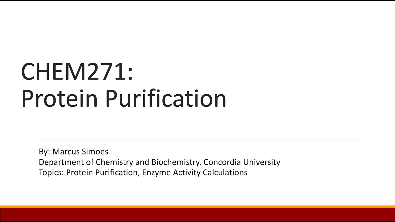 CHEM271 Protein Purification Practice Problems