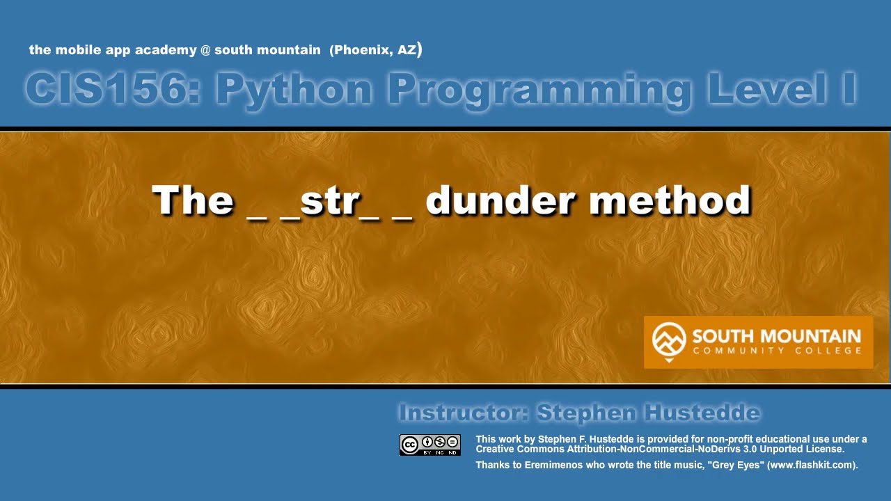 Python 08D - The __str__ dunder method
