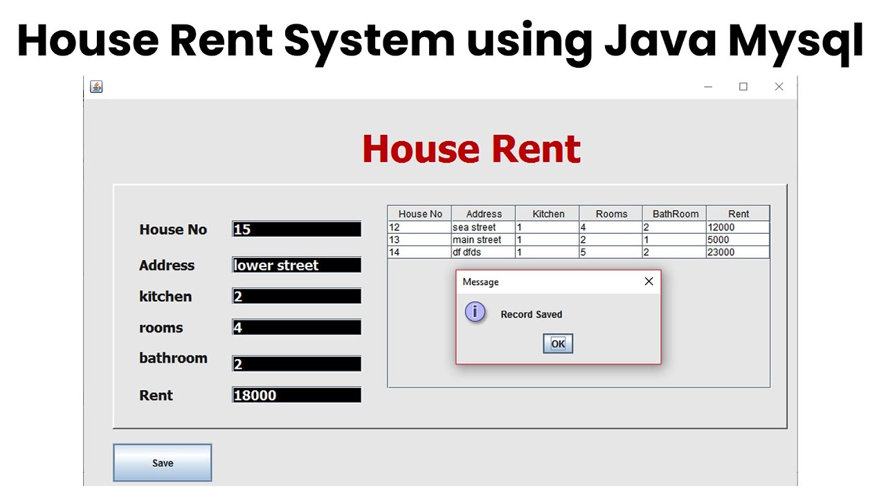 House Rent System using Java Mysql