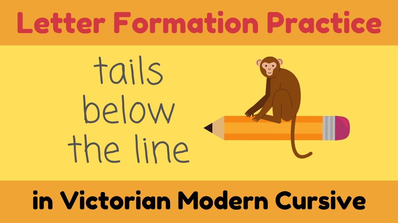 Handwriting - Letters with Tails Below the Line - Letter Formation - Victorian Modern Cursive