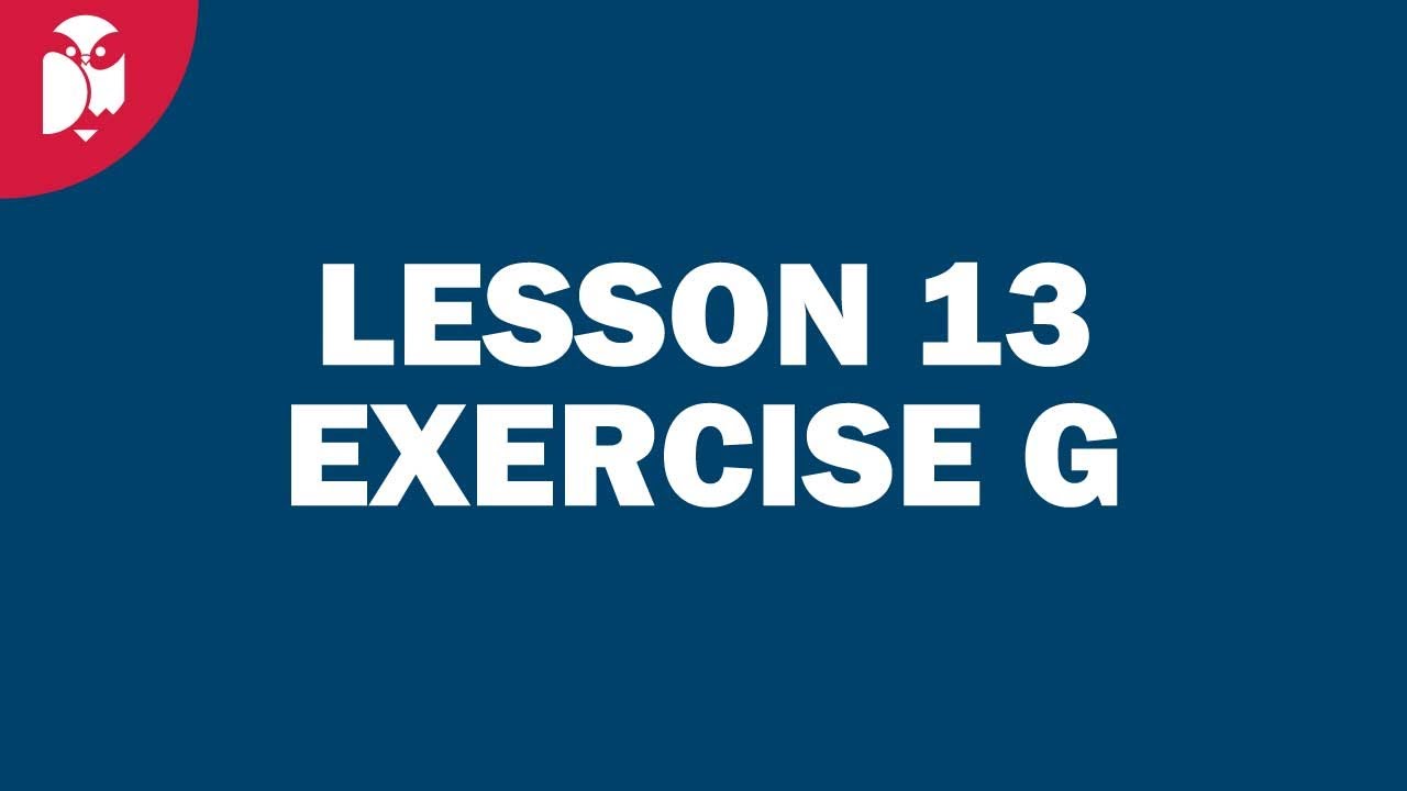 Lesson 13 - Exercise G Audio - BASIC ESL WORKBOOK 1