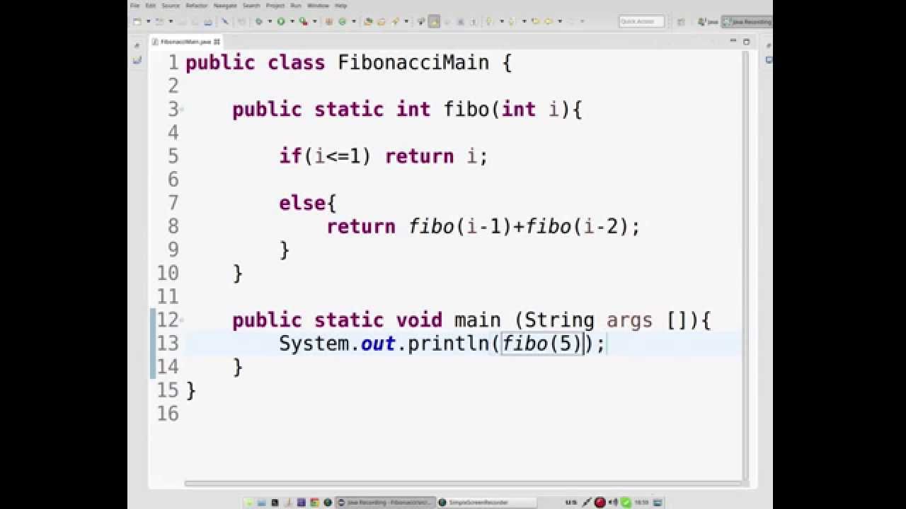 Java - Recursion: Fibonacci. Simple Clear Coding.