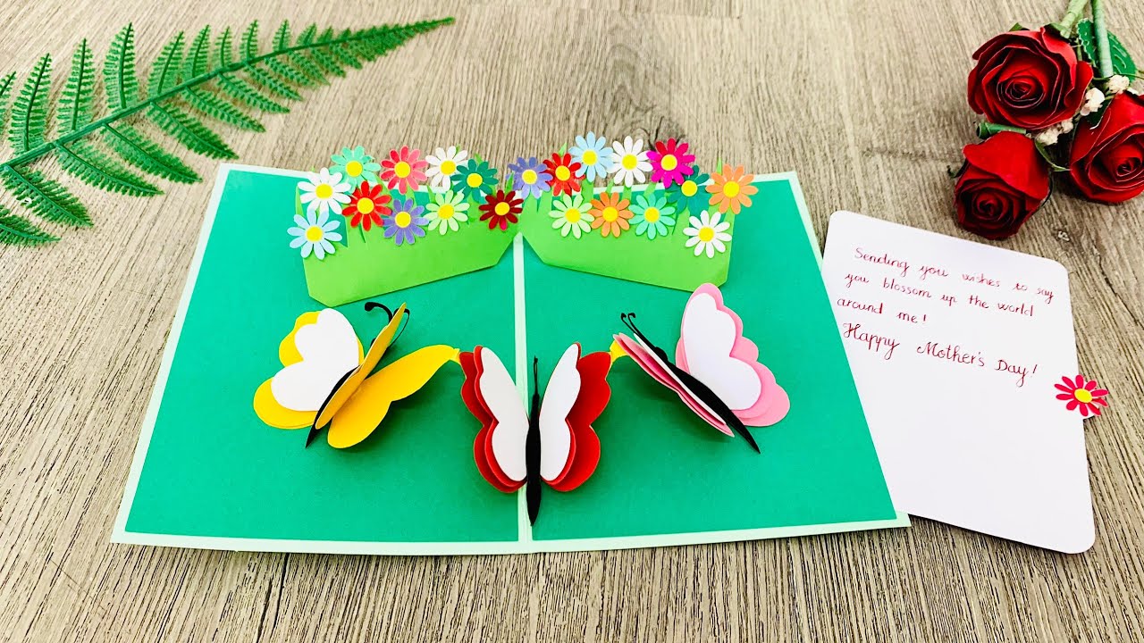 DIY Blumen- und Schmetterling Karte zum Muttertag | Mutter Geschenk | DIY Geschenke
