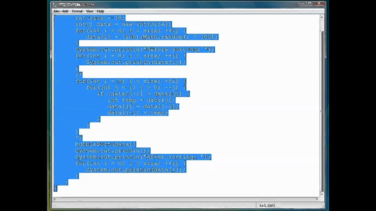 Advanced Java Programming Tutorial | Bubble Sort