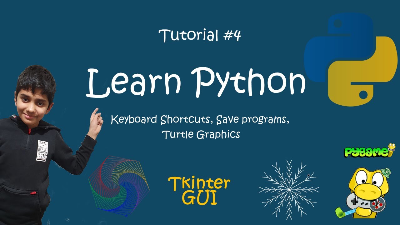 Learn Python, Tutorial 4 (Keyboard Shortcuts, Save Programs, Turtle Graphics)