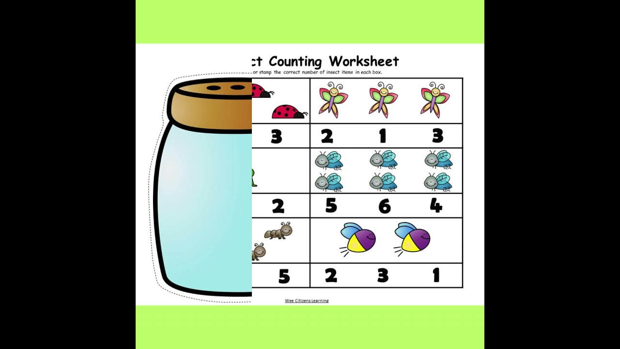Insects PreK Activity Centers and Worksheets