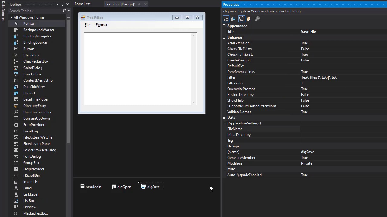 C# Projects for Beginners: Creating Text Editor 12/16