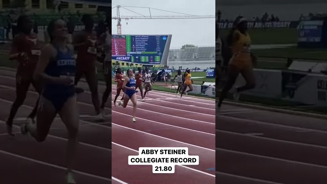 Abby Steiner runs a new World Lead and Collegiate Record of 21.80 to win the NCAA championships!👀💨