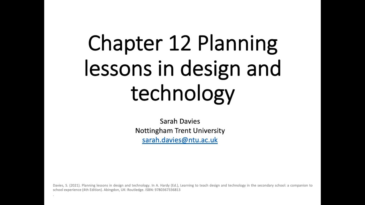 Lesson Planning in Design and Technology
