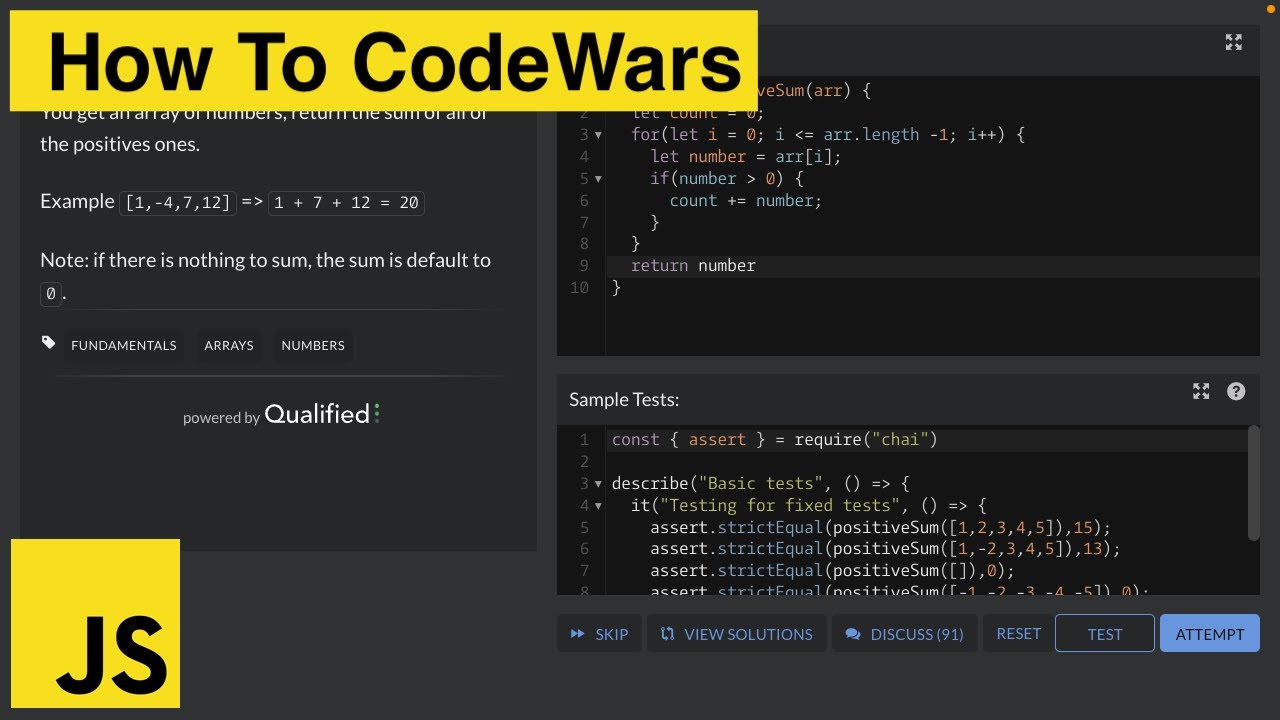 How to use CodeWars (JavaScript)