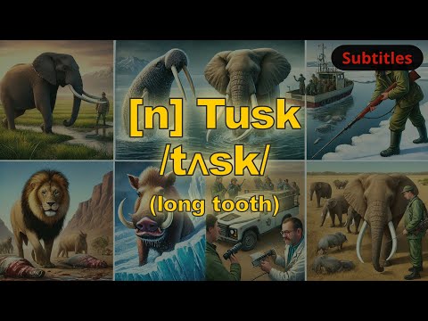 [n] Tusk meaning (long tooth) with 5 examples