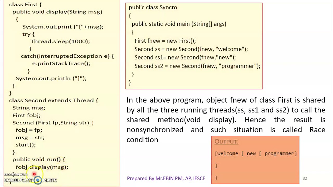 JAVA - MODULE 4 - TOPIC 15 - SYNCHRONIZATION (CONTINUATION)