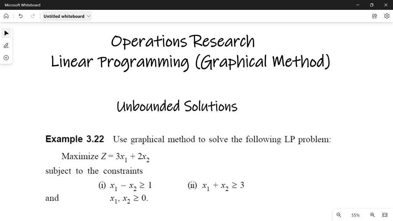 Operation Research: 06:  Linear Programming//Graphical method// Unbounded Solutions