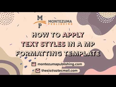 How to Apply Text Styles in a MP Formatting Template