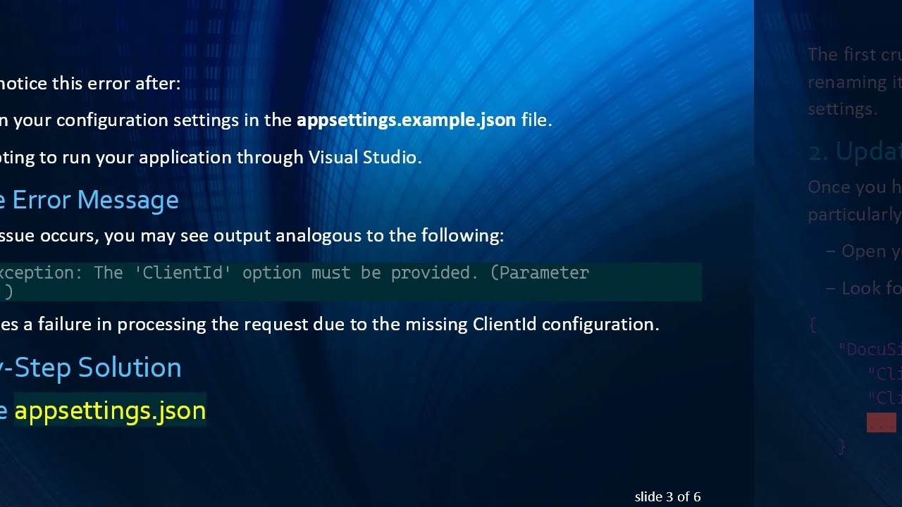 Resolving the ArgumentException in C#  Docusign API: Missing ClientId Configuration